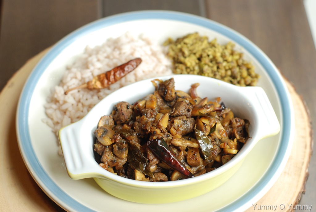 Mushroom Beef Ularthiyathu | Yummy O Yummy